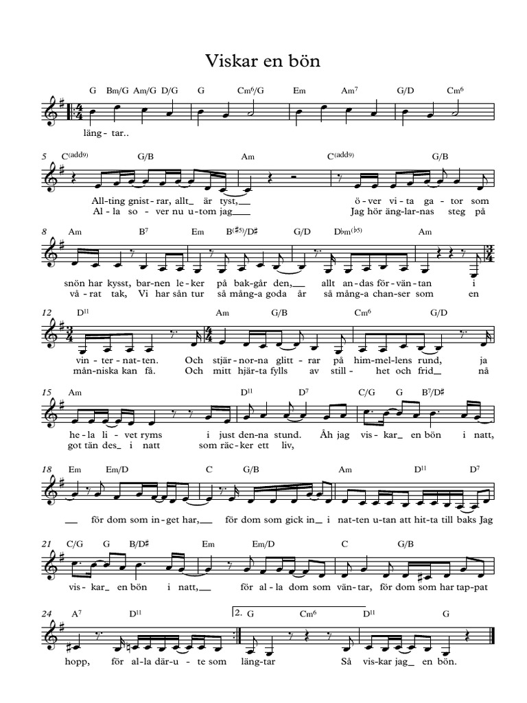 Viskar en Bön - Full Score | PDF