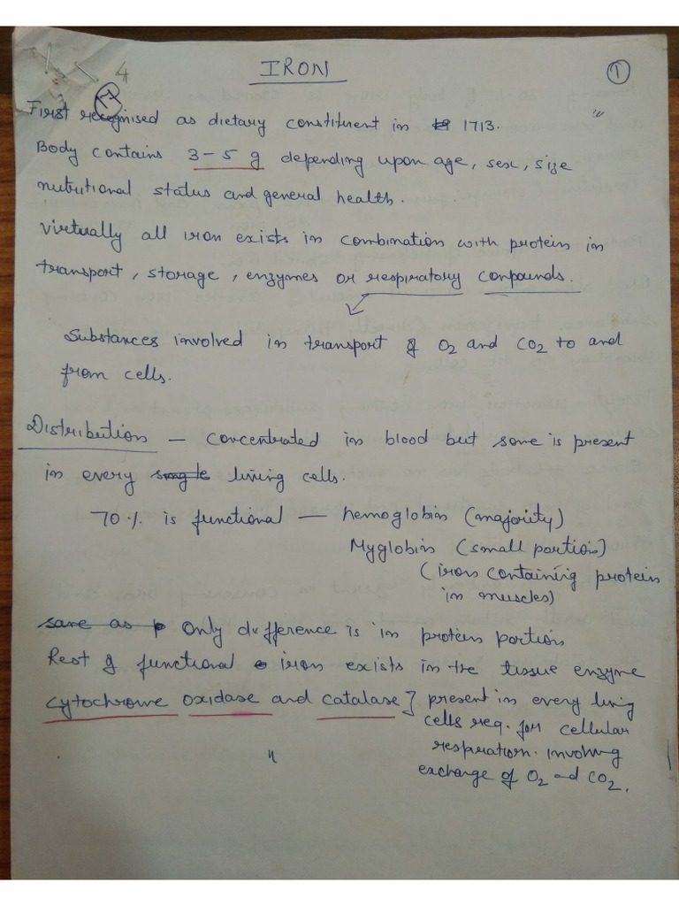 Iron Deficiency... Notes | PDF