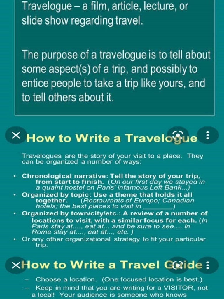 Travelogue Lesson | PDF