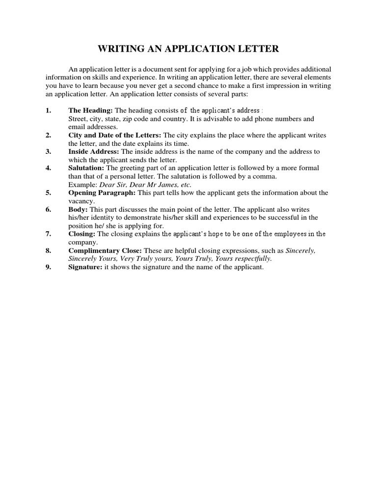 Writing An Application Letter | PDF | Communication