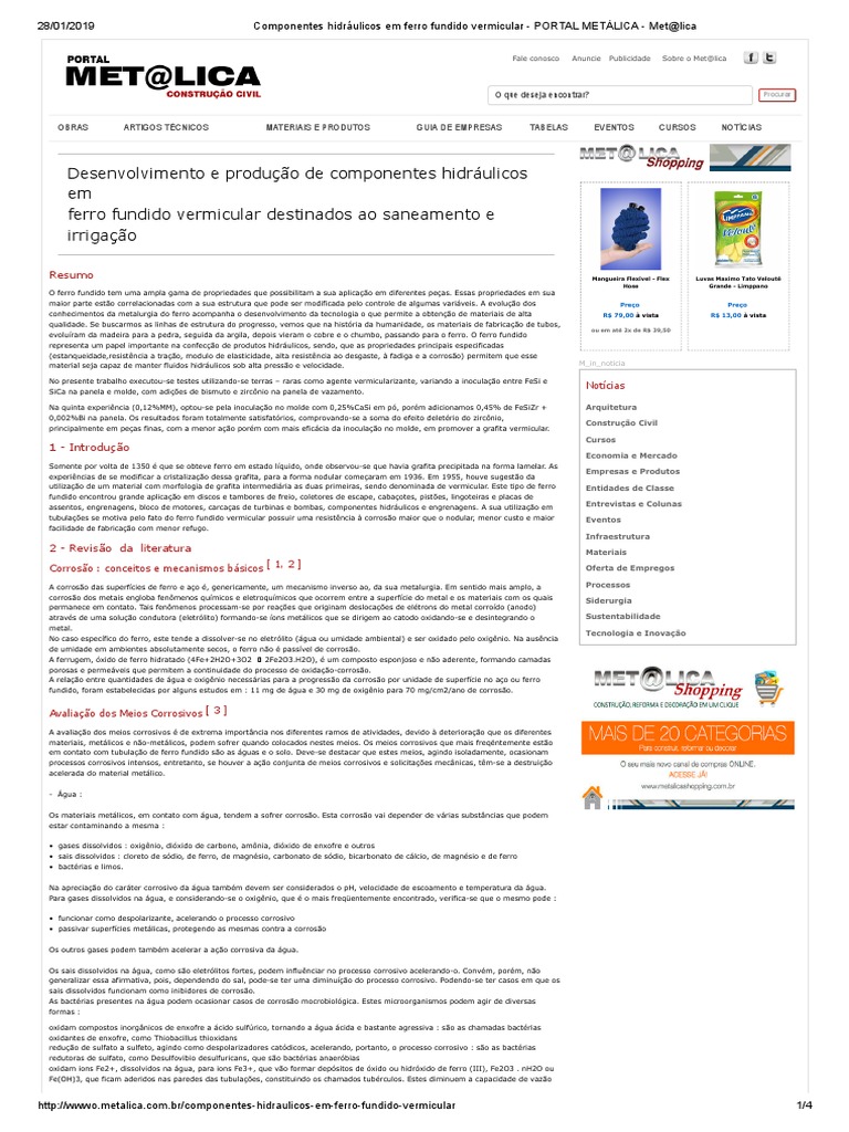 Ferro Funido Vermicular Componentes Hidráulicos em Ferro Fundido ...