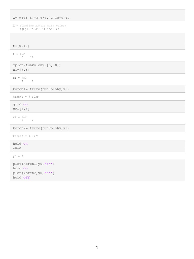 Zápis Rovnice, Jej Graf A Korene A Jej Diferenciál | PDF