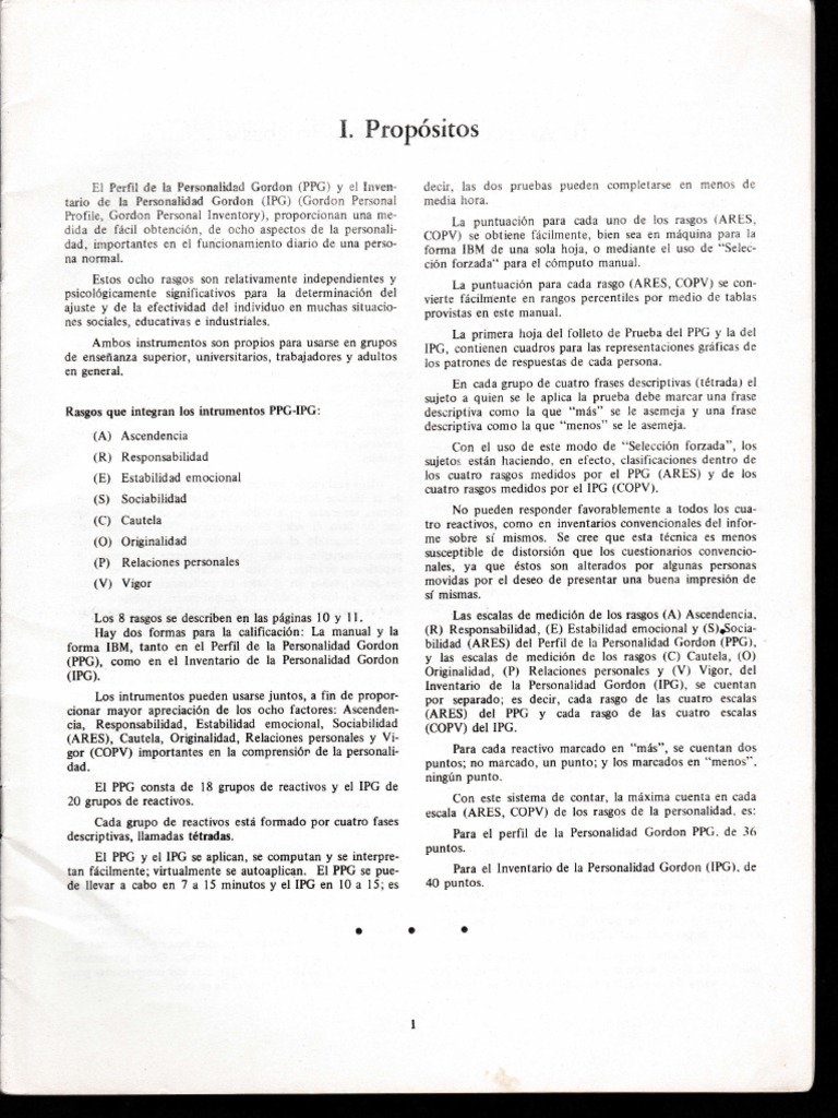 Test Personalidad Gordon | PDF | Inteligencia | Validez (Estadísticas)