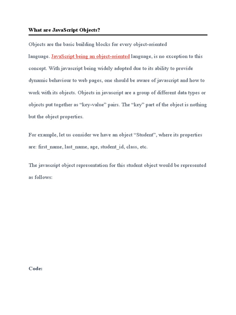 What Are Javascript Objects Pdf Programming Constructor Object 5177