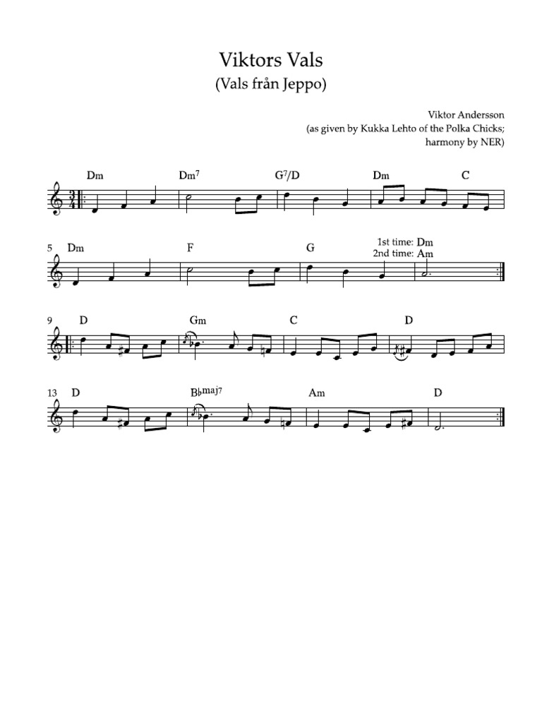 Viktor s Vals Lead Sheet | PDF
