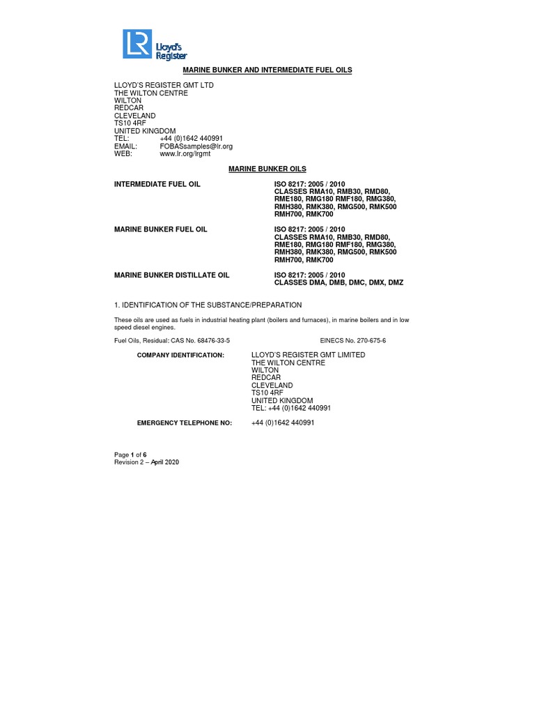 MSDS | PDF | Fuel Oil | Dangerous Goods