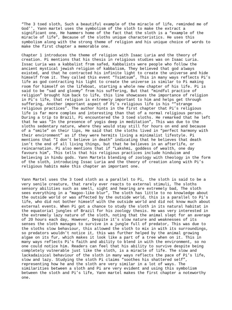 Life of Pi Exposition | PDF | Kabbalah | Religious Belief And Doctrine