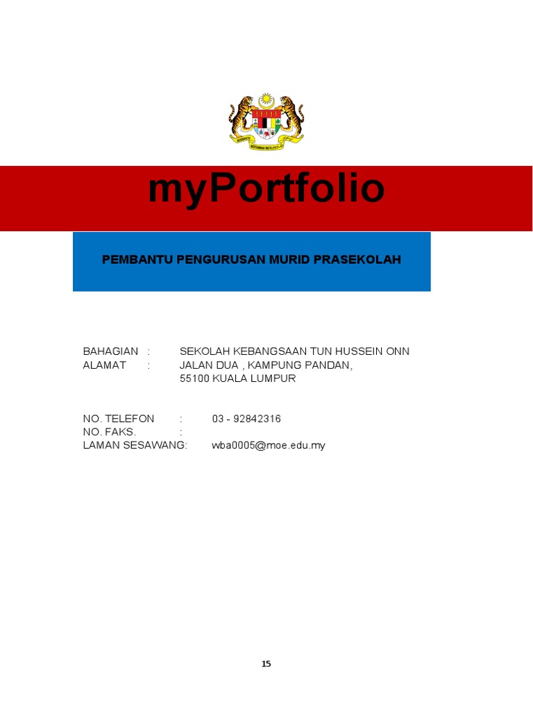 MyPortfolio PPM PRASEKOLAH | PDF