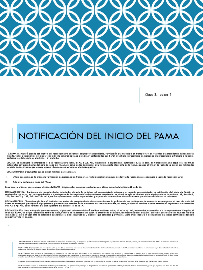 Clase 2 . - Pama 1.-Notificación Del Inicio Del Pama | PDF | Gobierno