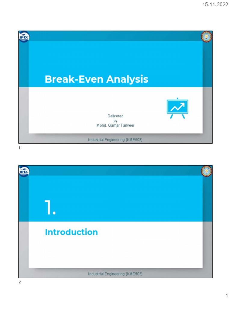 Break Even Analysis | Download Free PDF | Microeconomics | Market ...