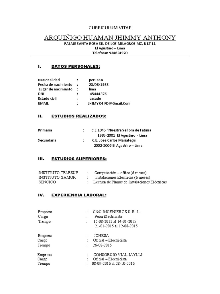 Curriculum Vitae | PDF | Finanzas y dinero