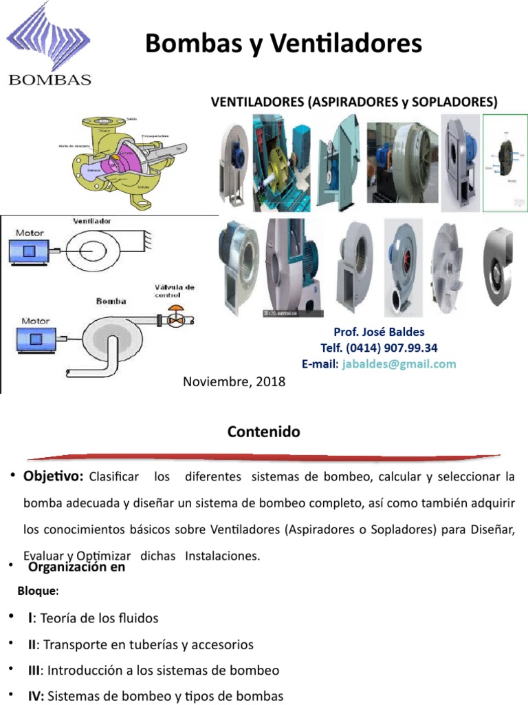 Programa de Bombas y Ventiladores | PDF | Bomba | Fluido