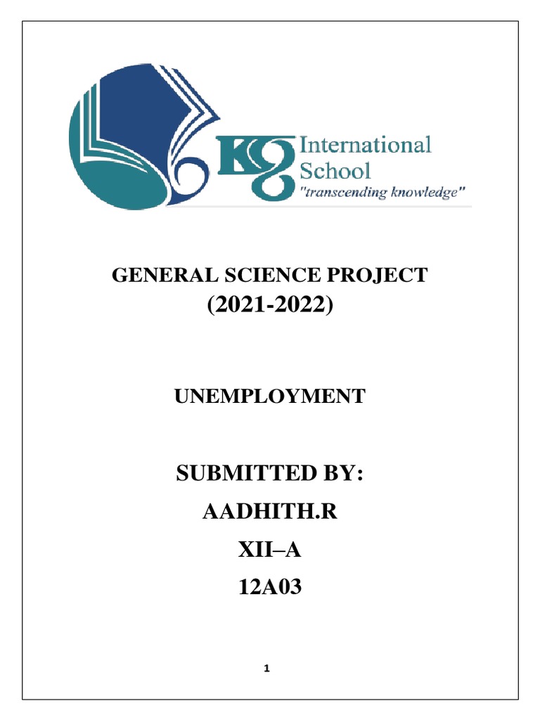 Aadhith-12-General Studies Project | PDF | Unemployment | Business Cycle