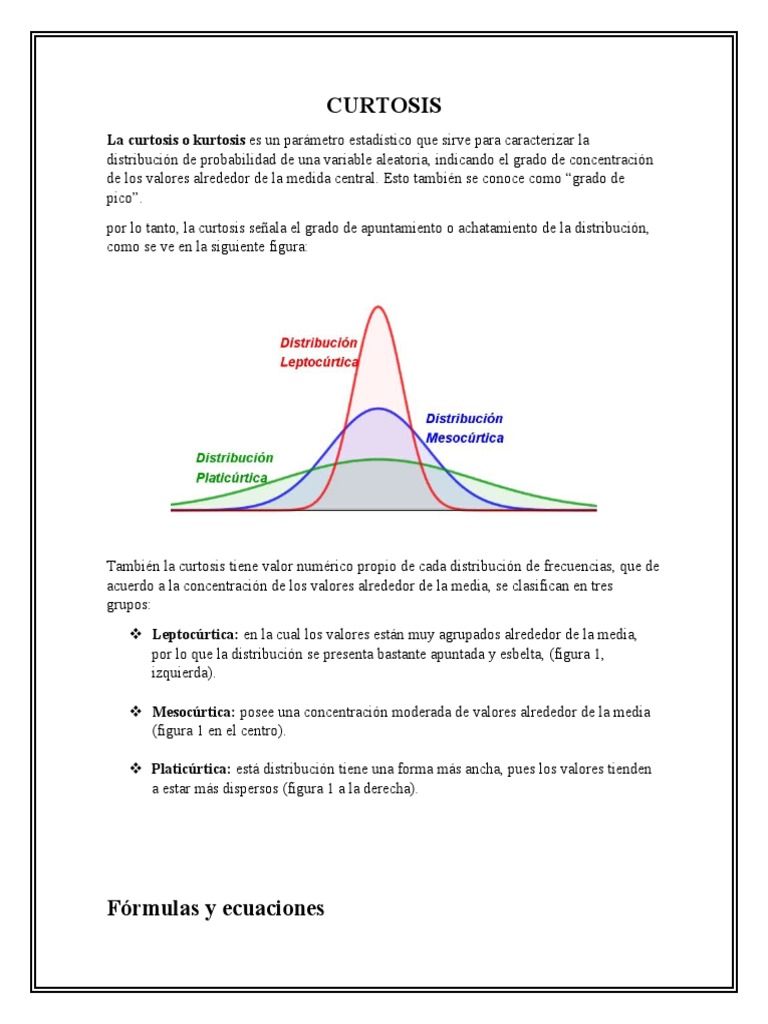 CURTOSIS | PDF | Media | Desviación Estándar