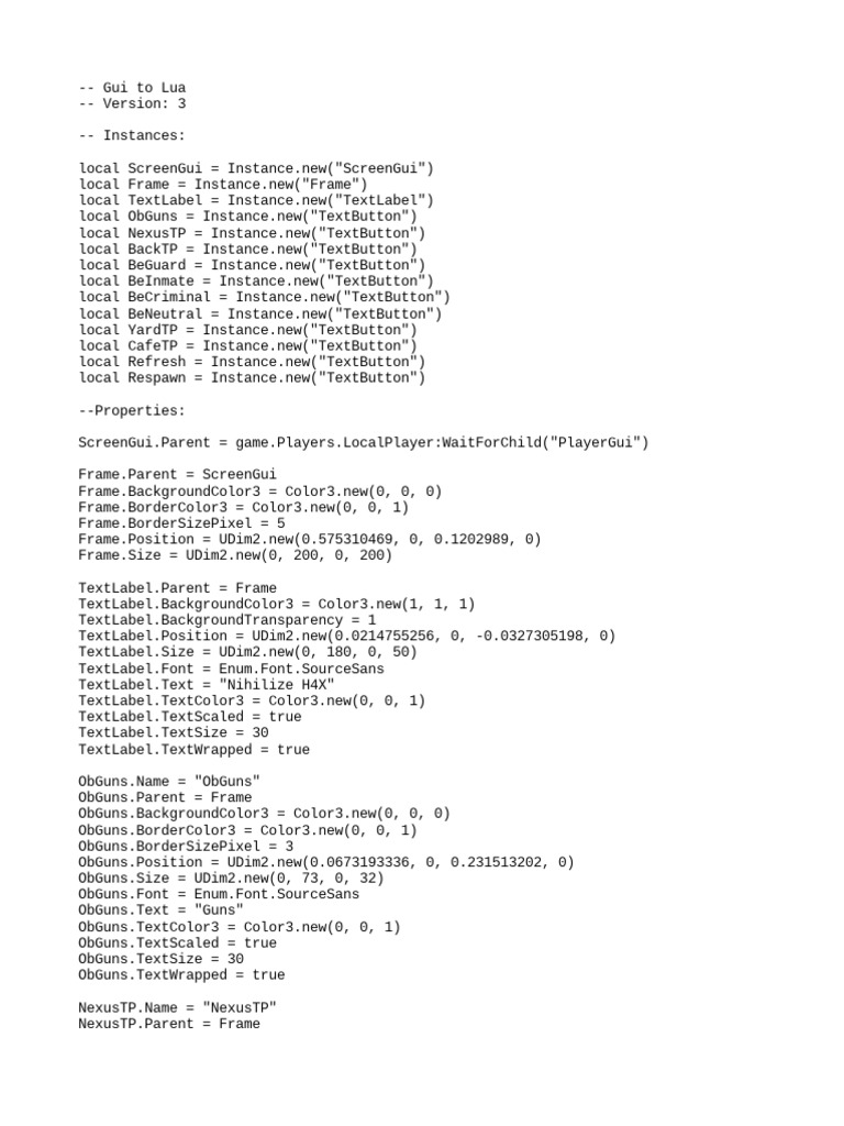 Nihilize H4X GUI for Roblox | PDF | Multiplayer Video Games | Community