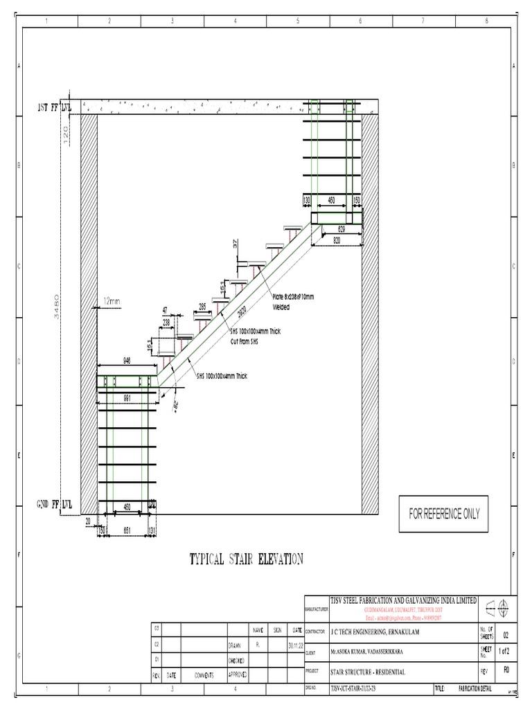 Stair Structure Detail | PDF | Metal Fabrication | Economic Sectors