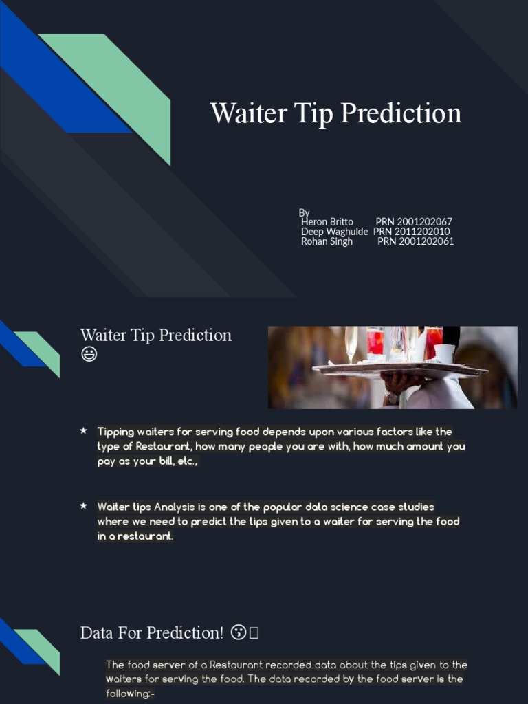 Waiter Tip Prediction | PDF Waiter Tip Prediction | PDF