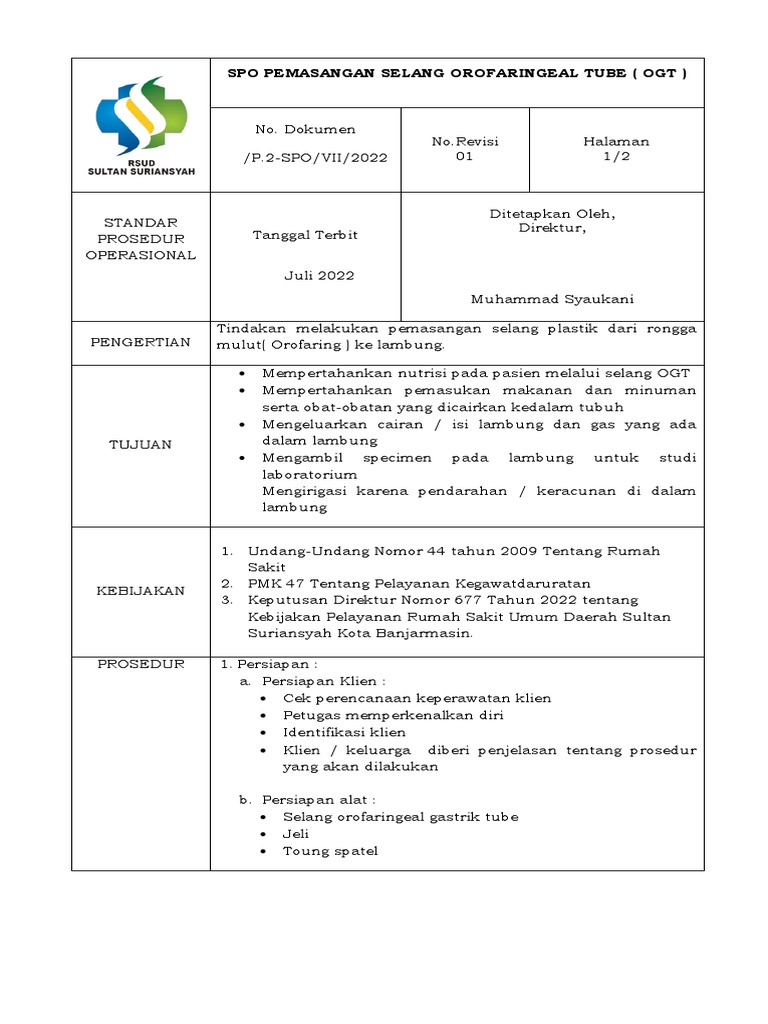 SPO Pemasangan OGT | PDF | Sains & Matematika