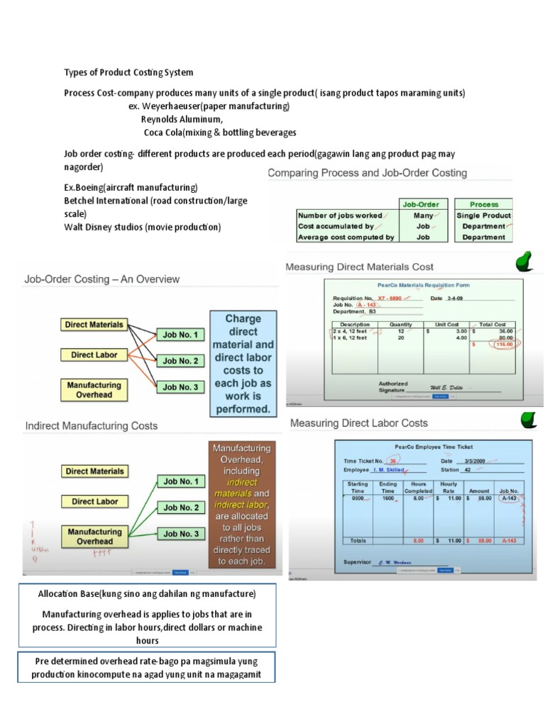 Midterm Reviewer Job Order and Standard Cost | PDF | Labour Economics | Management Accounting
