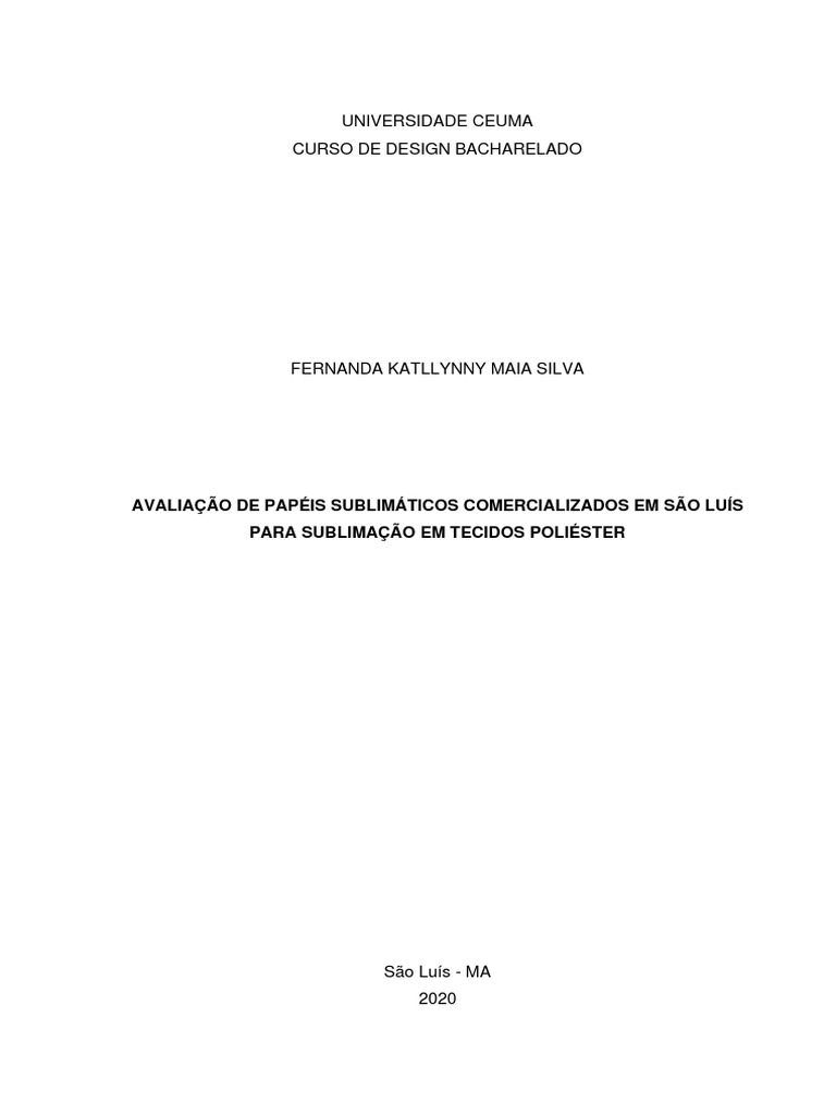 TCC Fernanda - DESIGN | PDF | Impressão | Impressora (informática)