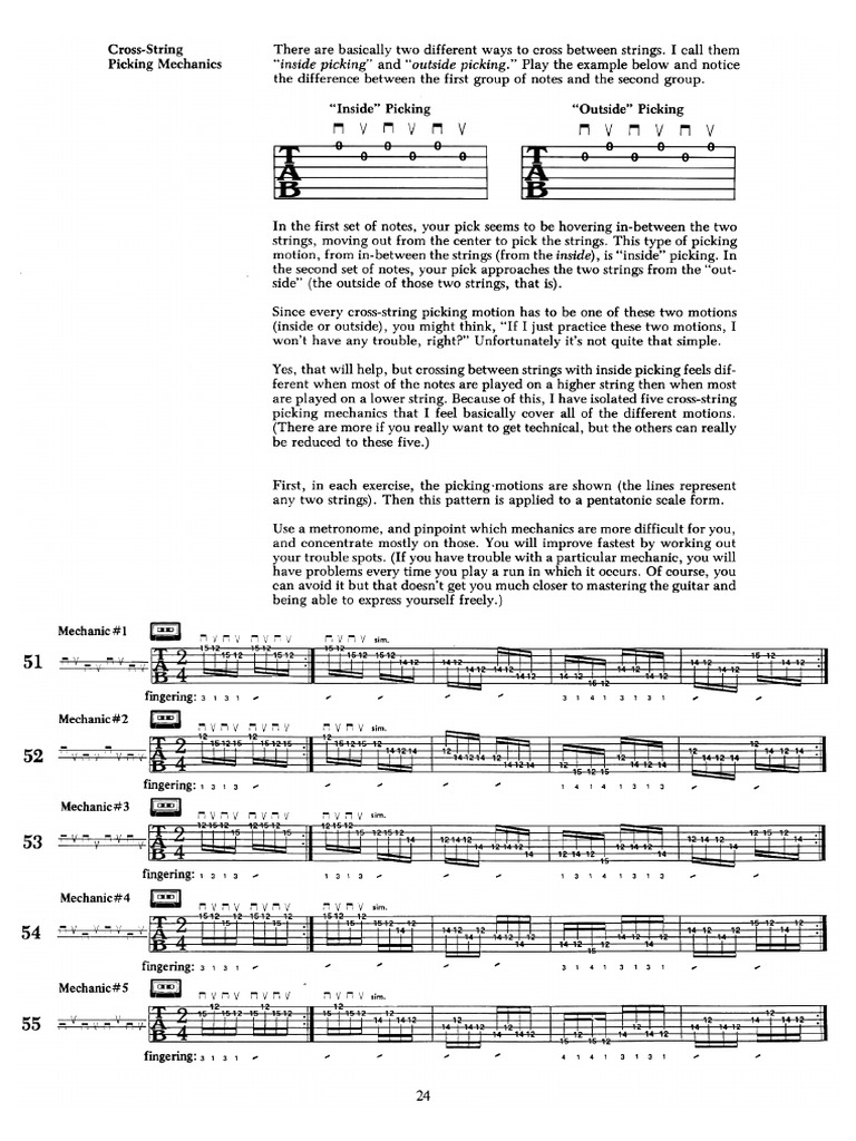 Troy Stetina - Cross String Picking Mechanics | PDF