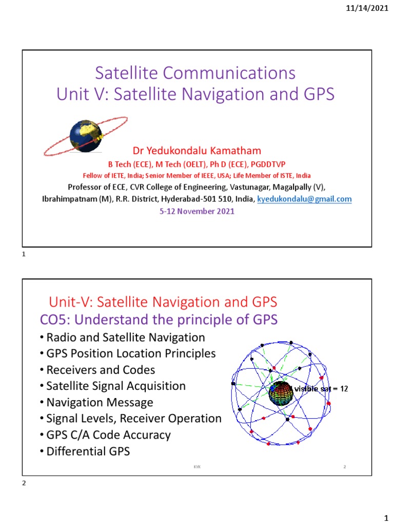 SatCom Unit V GPS | PDF | Global Positioning System | Navigation