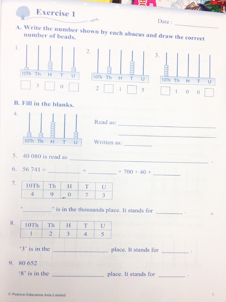 Longman Excellence 3A - 5 Digit Numbers | PDF
