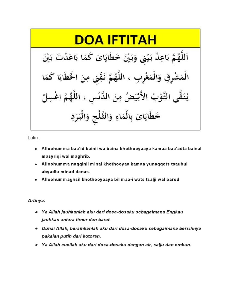Doa Iftitah | PDF | Griya & Taman