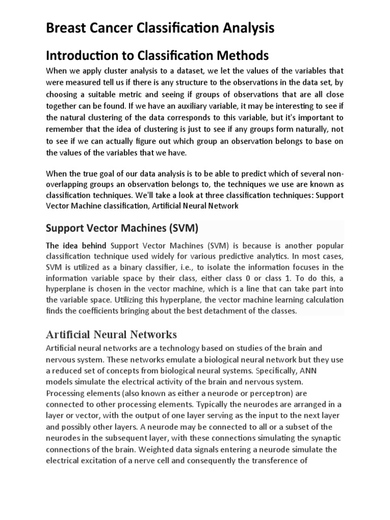 Breast Cancer Classification Analysis | PDF | Statistical Classification | Machine Learning