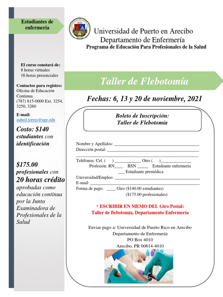 Taller de Flebotomia 2021 | PDF | Crecimiento personal y profesional