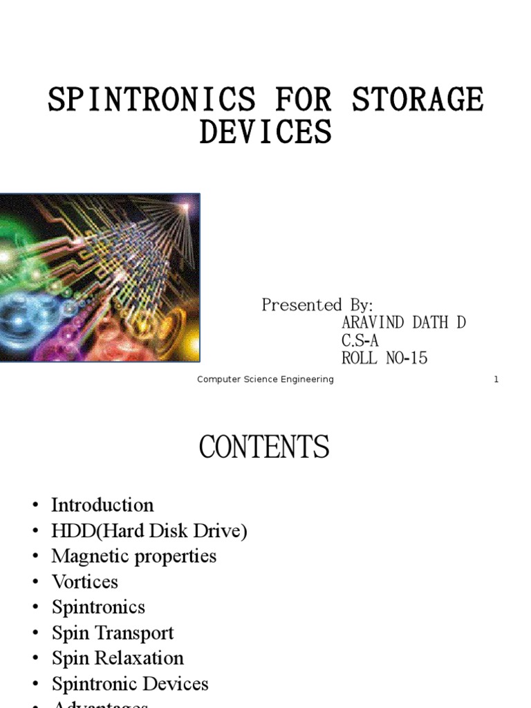 Spintronics in Data Storage Devices | PDF | Disk Storage | Hard Disk Drive