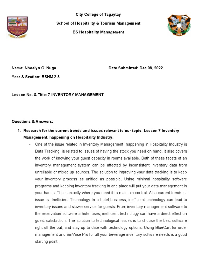 Assignment 7 Inventory Management Pdf Inventory Information