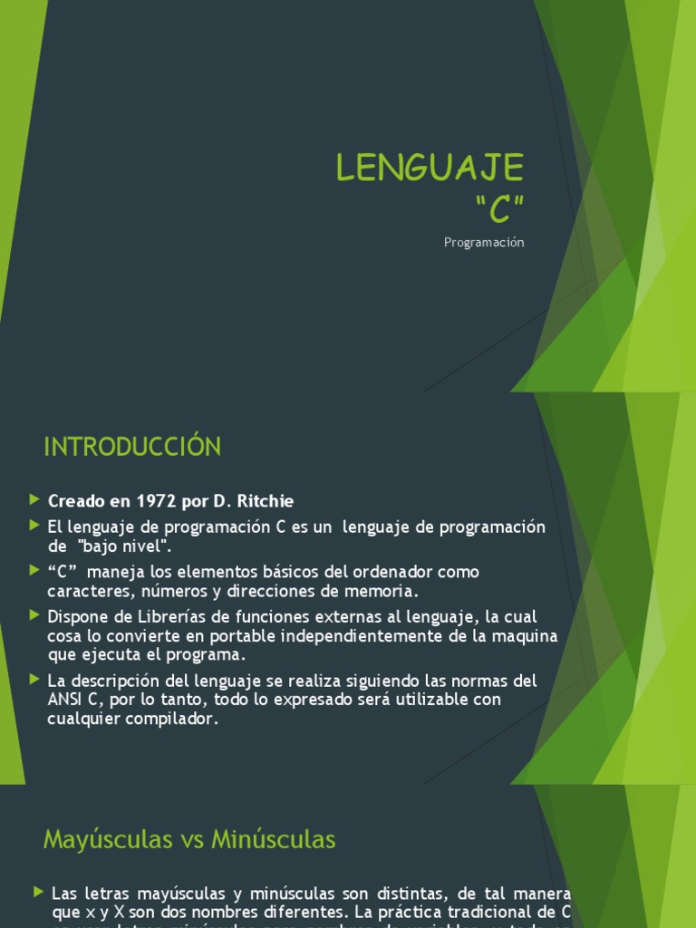 Introducción A Lenguaje C | PDF | C (lenguaje de programación ...