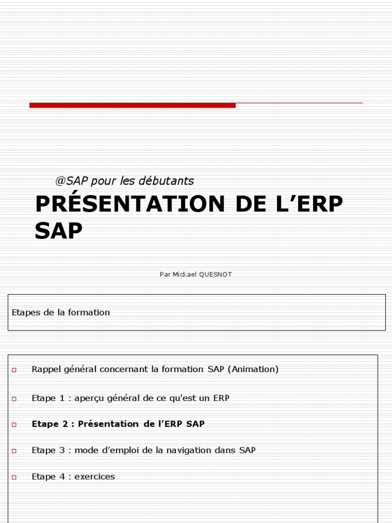 Présentation de l'ERP SAP pour débutants | PDF | Progiciel de gestion intégré | Comptabilité