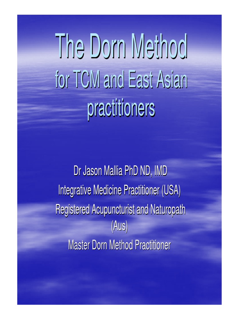 Dorn Therapy For Acupuncturist | PDF | Chiropractic | Vertebra