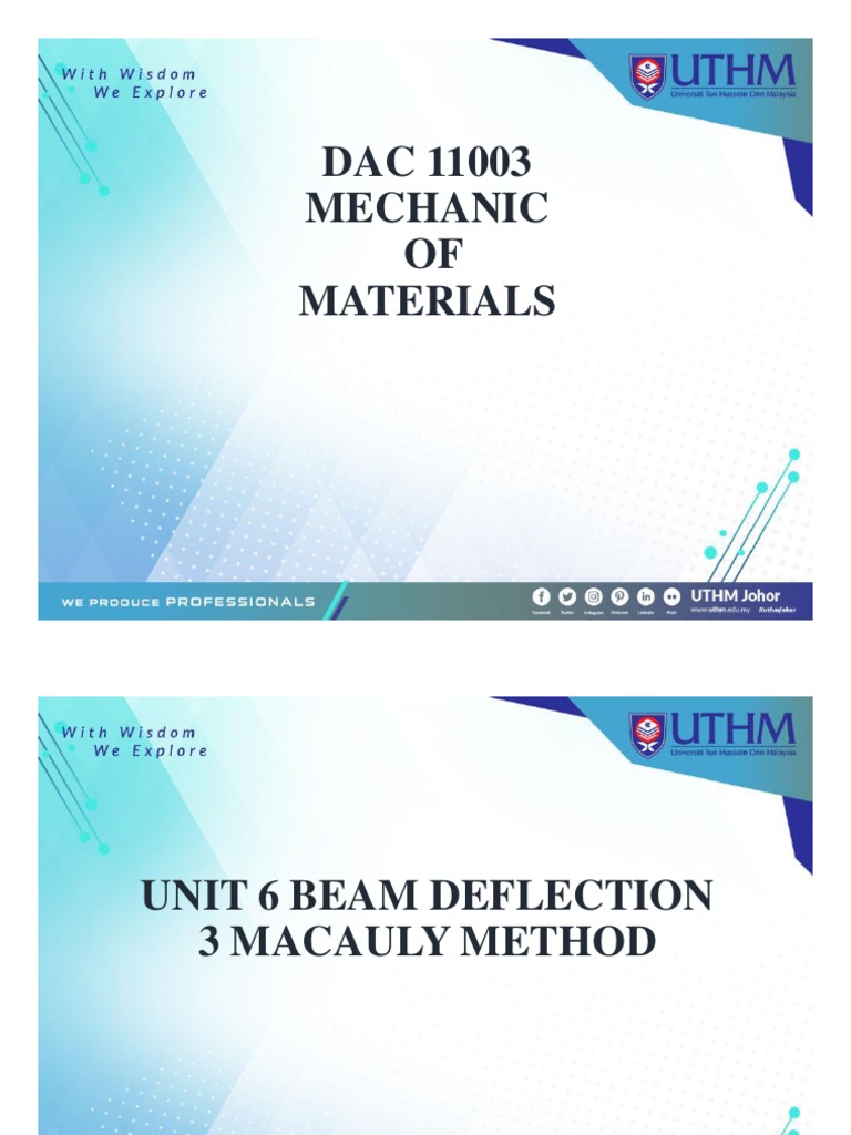 CHAPTER 6 Defelction in Beam | PDF | Beam (Structure) | Deformation (Engineering)