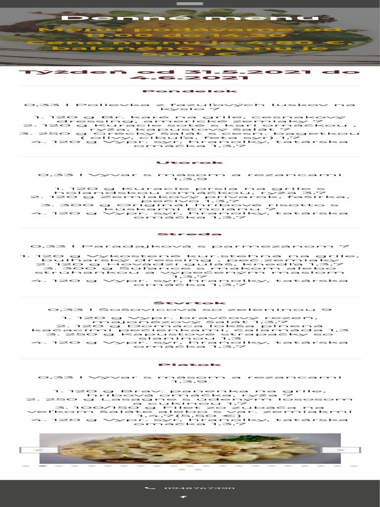 Denné Menu | PDF