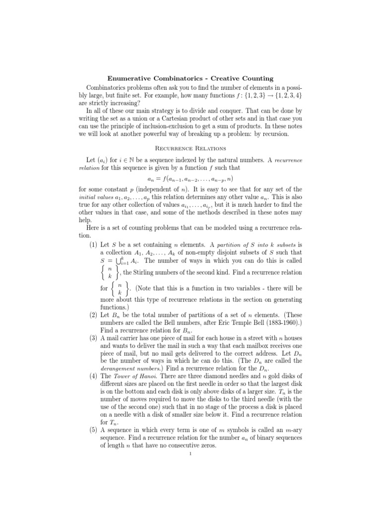 Generating Functions | PDF | Recurrence Relation | Summation