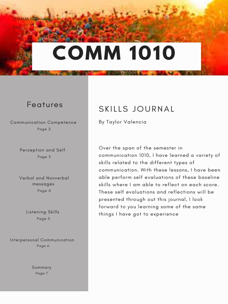 Copy of Communication Skills Journal Template | PDF | Communication ...