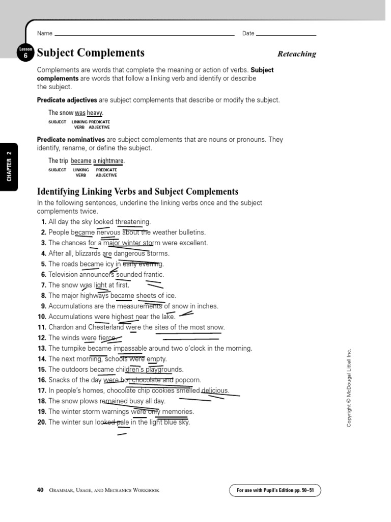 Kami Export - Subject Complements-1 PDF | PDF | Subject (Grammar) | Verb
