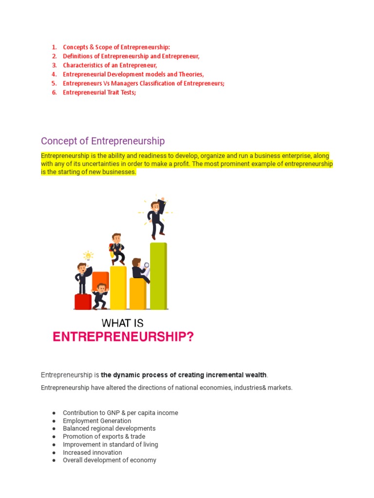 Entrepreneurship Concepts and Characteristics | PDF | Entrepreneurship ...