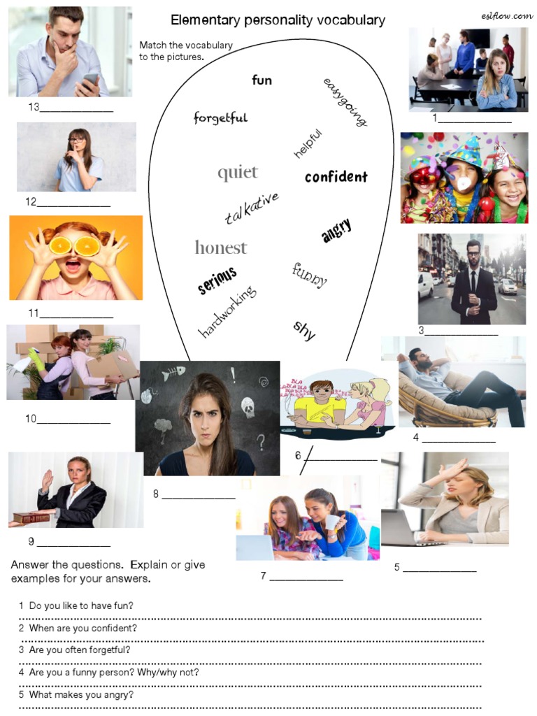 Elementary Personality Vocabulary 2020 Student | PDF