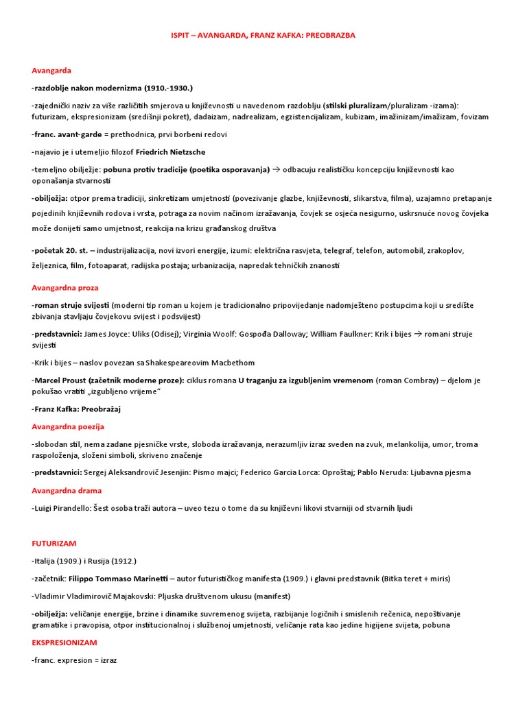 Avangarda Ispit | PDF