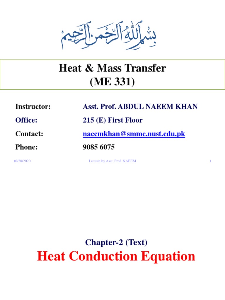2 - 1D Conduction Eq. | PDF | Thermal Conduction | Heat Transfer