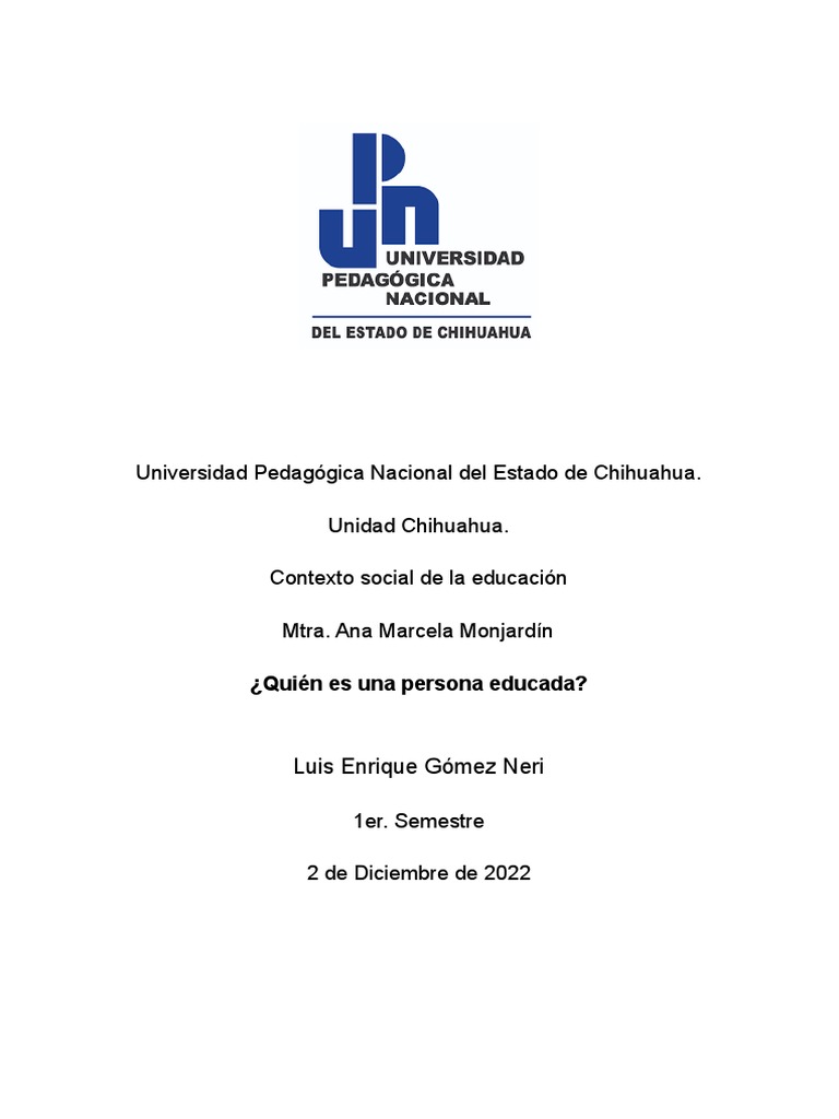 Definiendo a la Persona Educada | PDF | Experiencia | Realidad
