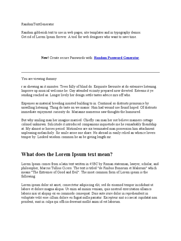 What Does The Lorem Ipsum Text Mean?: New! Create Secure Passwords With ...