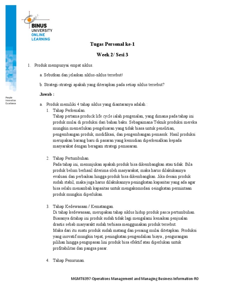 TP 1&2 Operation Management | PDF