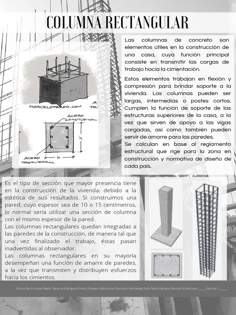 Columnas Rectangulares en Construcción | PDF | Fundación (Ingeniería ...