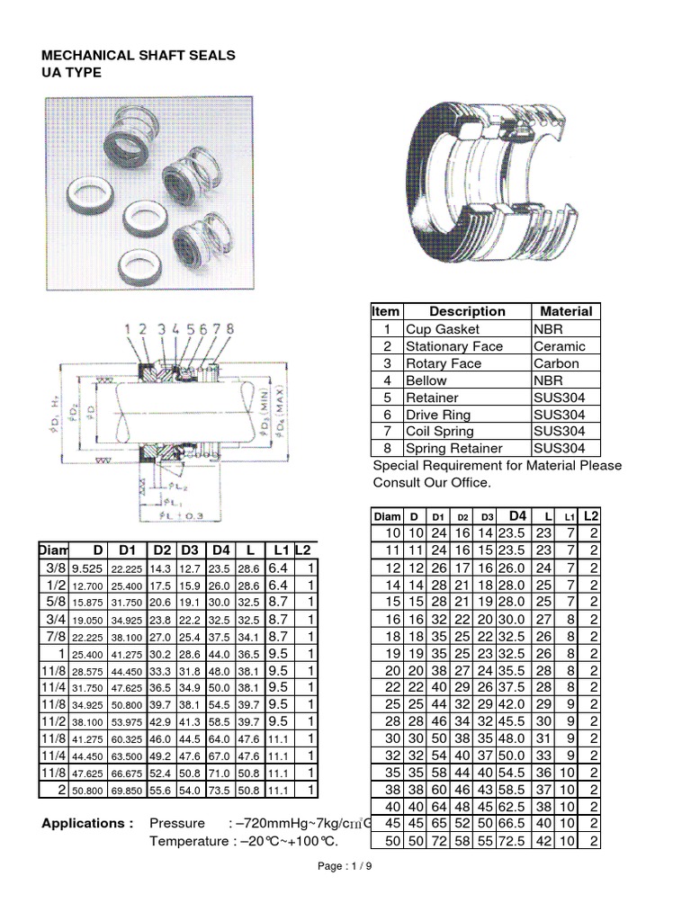 Mechanical Seals | PDF | Chemistry | Manufactured Goods