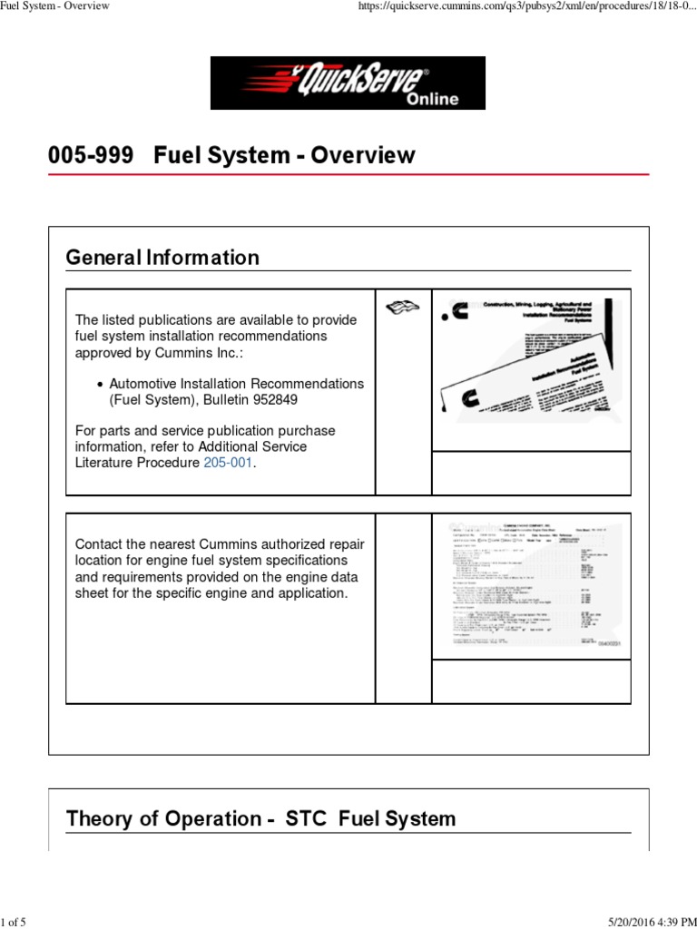 Theary of Operation - STC Fuel System | PDF | Fuel Injection | Valve